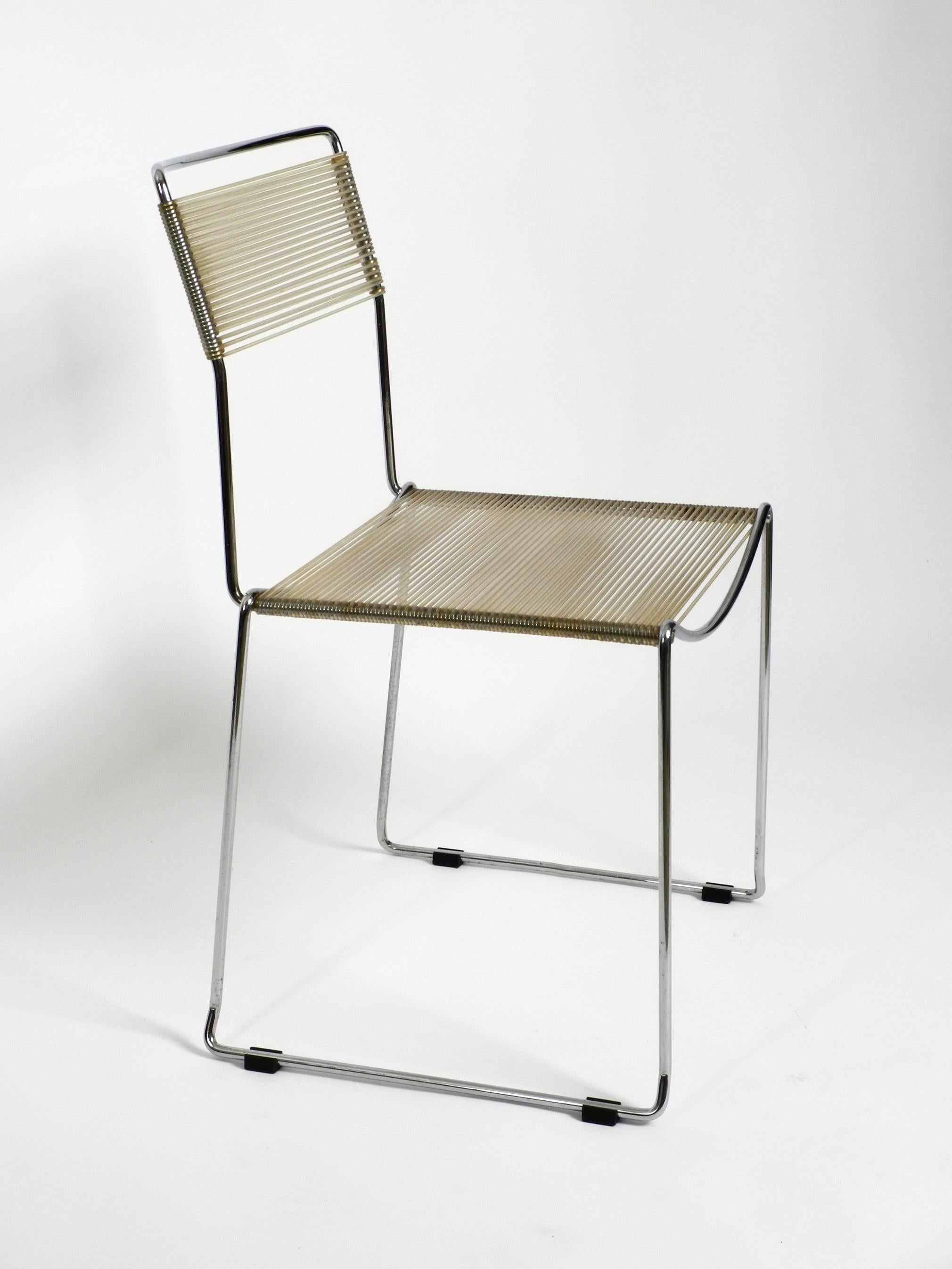 Four Original Very Well Preserved 1970s Spaghetti Chairs with Chromed ...