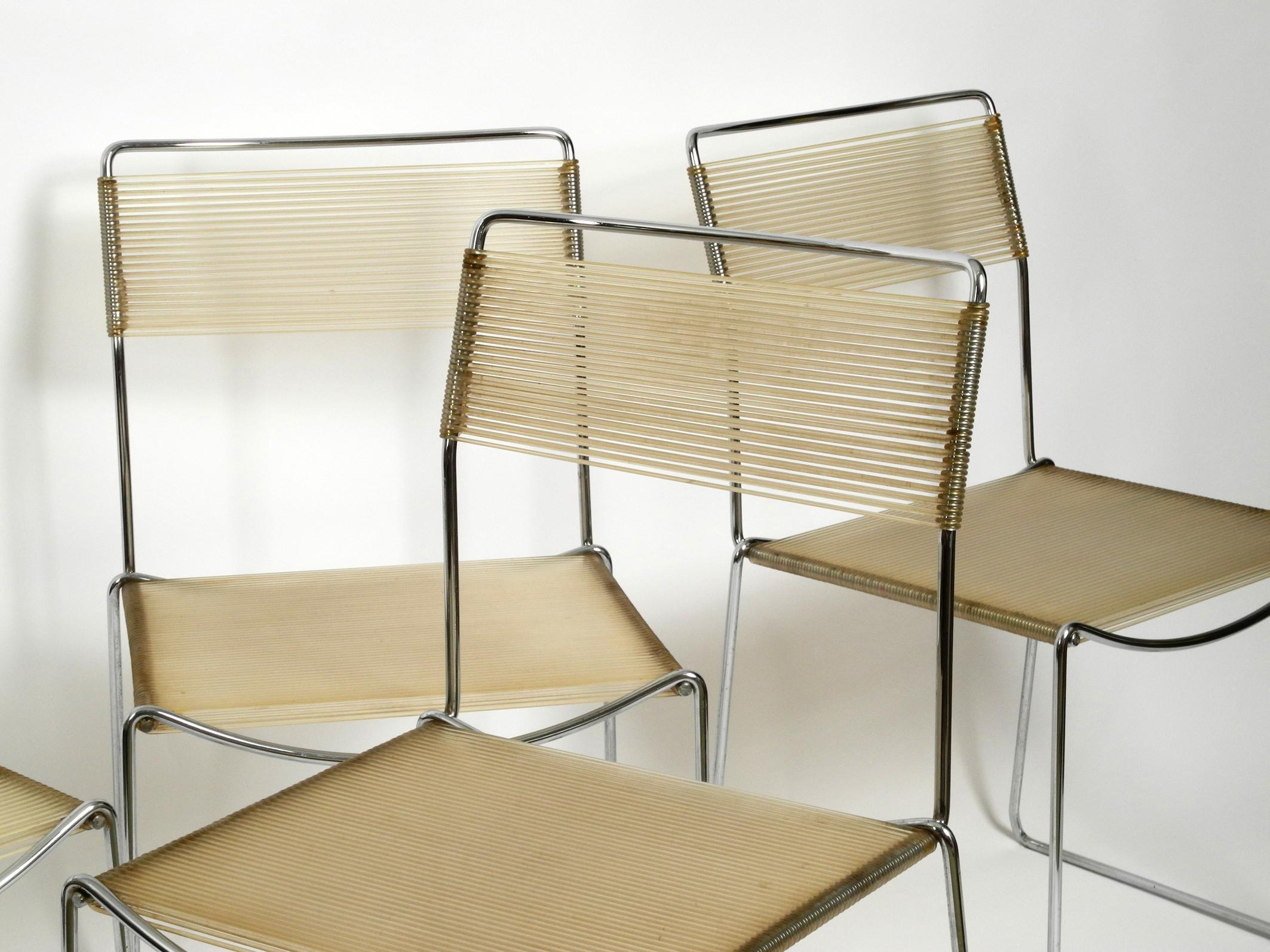 Four Original Very Well Preserved 1970s Spaghetti Chairs with Chromed ...