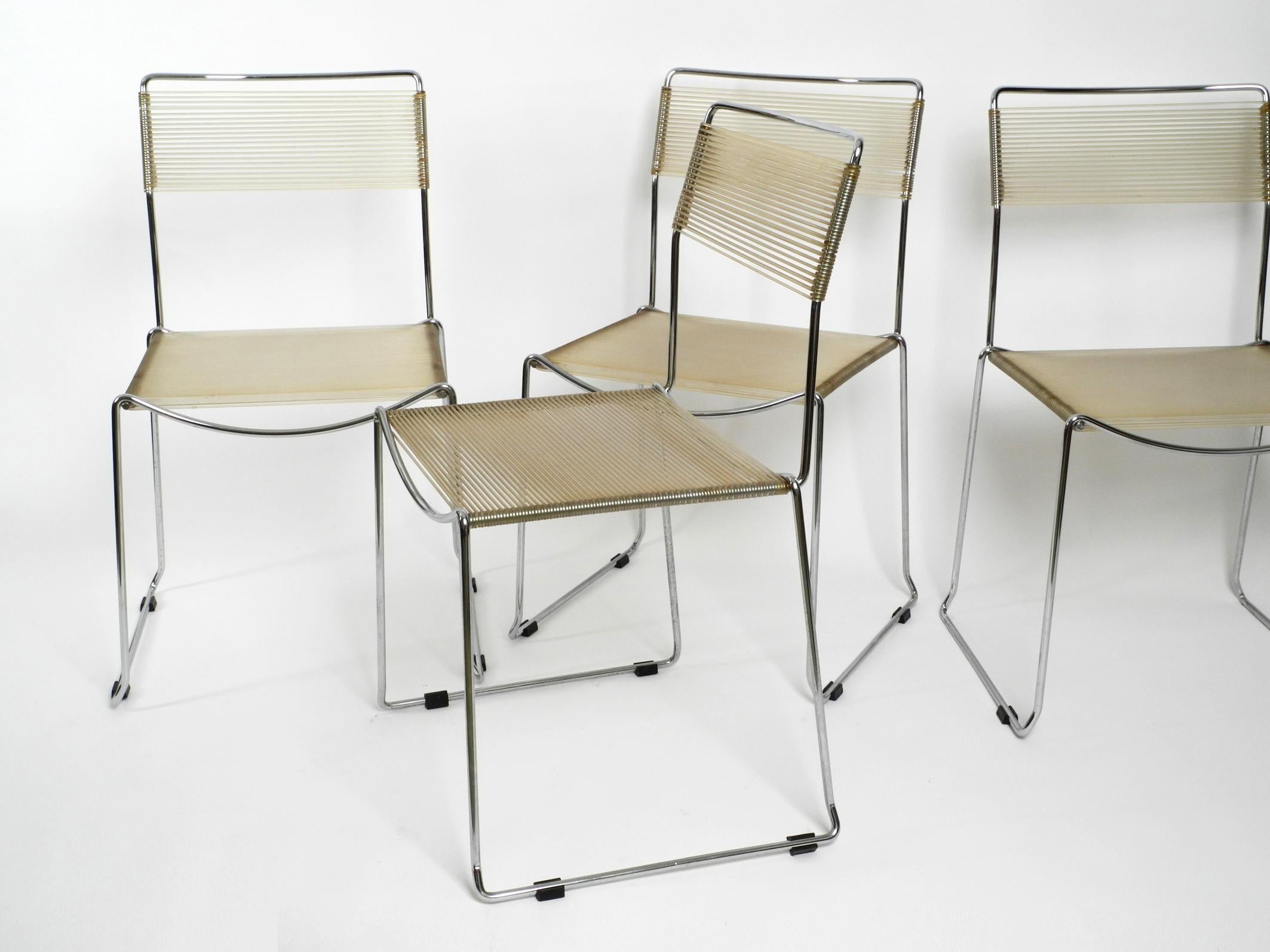 Four Original Very Well Preserved 1970s Spaghetti Chairs with Chromed ...