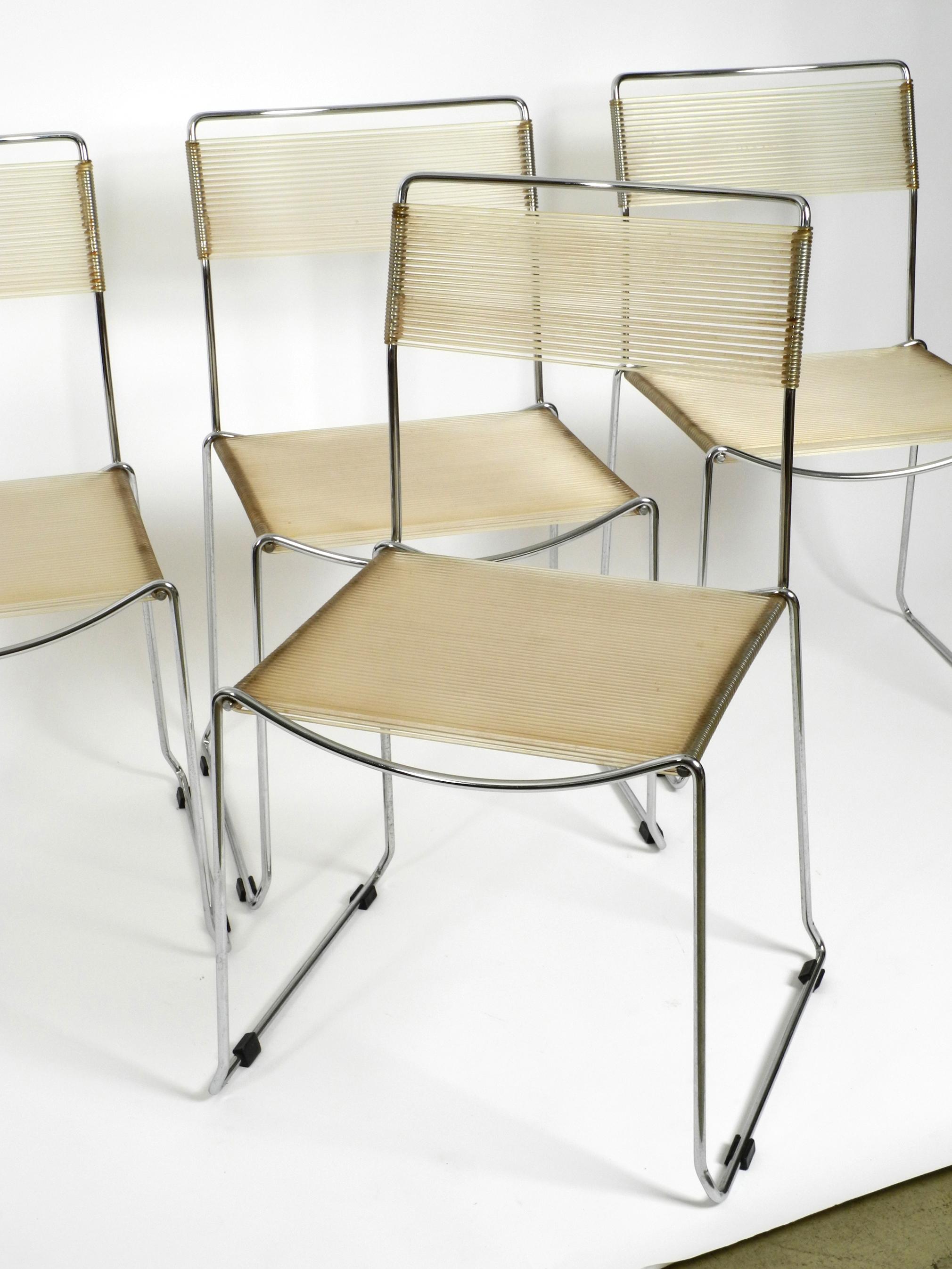 Four Original Very Well Preserved 1970s Spaghetti Chairs with Chromed ...