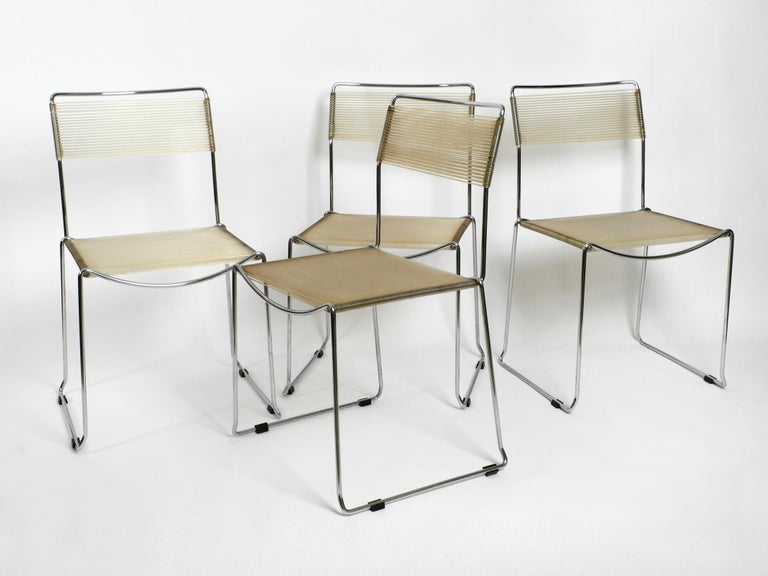 Four Original Very Well Preserved 1970s Spaghetti Chairs with Chromed ...