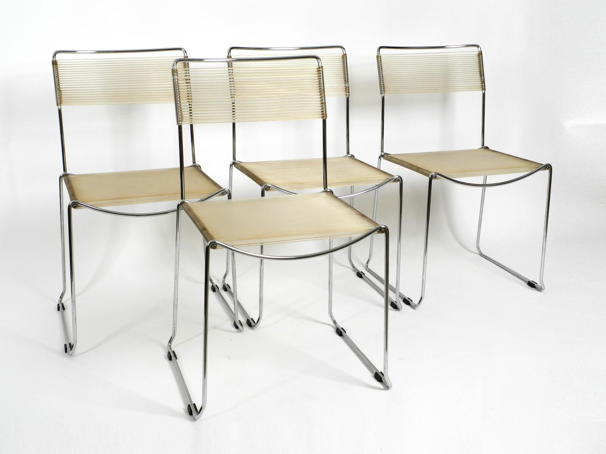 Four Original Very Well Preserved 1970s Spaghetti Chairs with Chromed ...