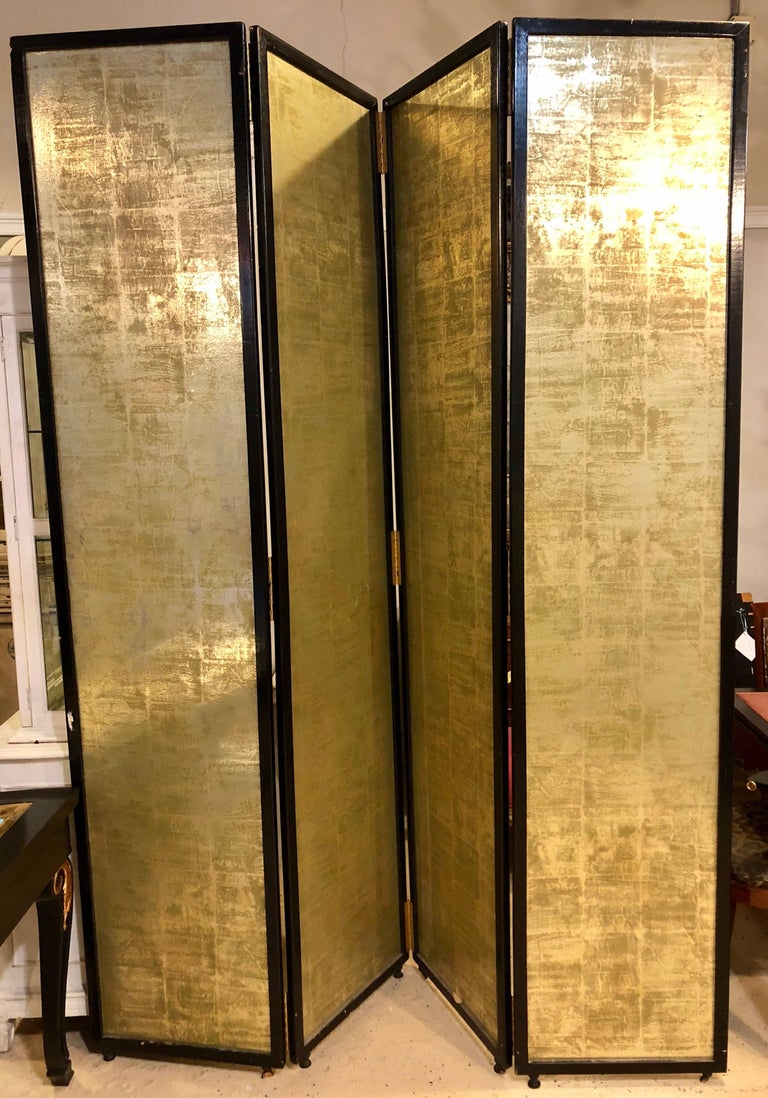 Four Panel Double Sided Floor Screen or Room Divider Distressed Diamond ...