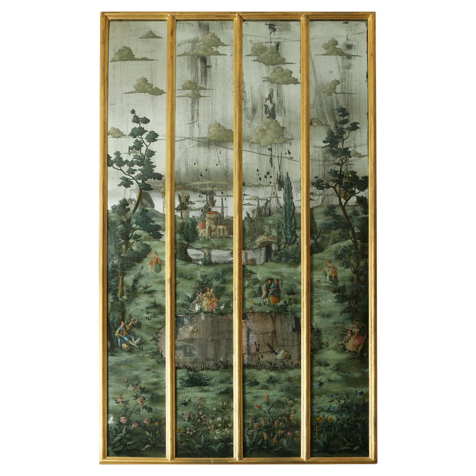 Swedish Landscape Painting in Gilt Frame For Sale at 1stDibs