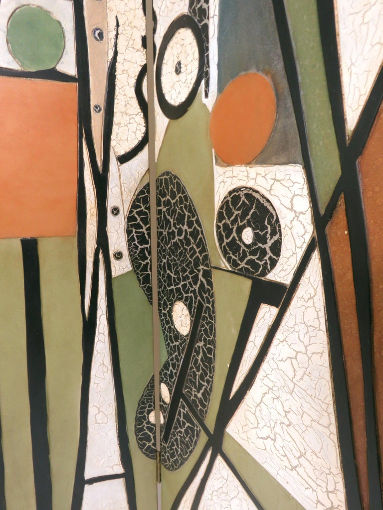 Four-Panel Room Divider Screen Decorated in Manner of Picasso at 1stDibs