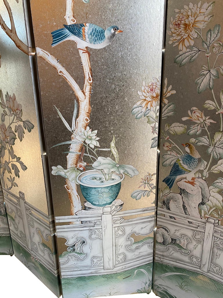 Four-Panel Wallpaper Screen at 1stDibs