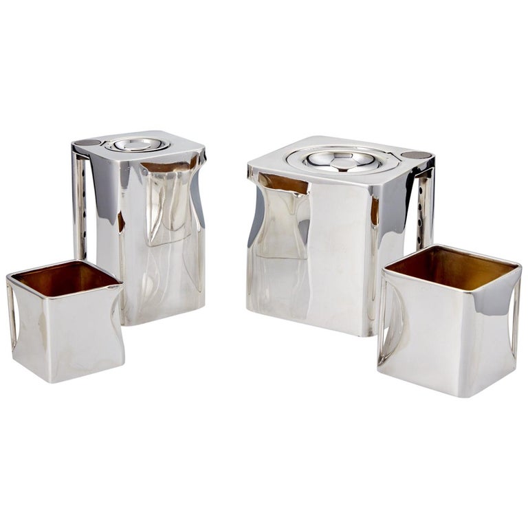 Four Piece 20th Century Cube Tea Set by Robert Crawford Johnson England ...