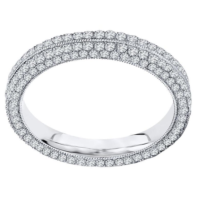 Customizable Four Row Round Cut Diamond Eternity Band 2 Carat Natural ...