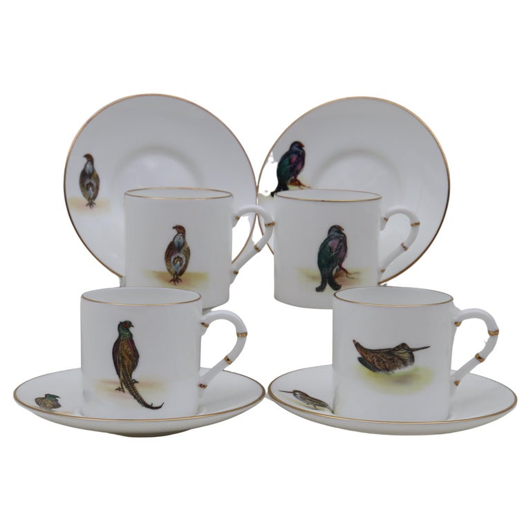 Four Royal Worcester Hand Coloured Demitasse Pattern Z2655 For Sale at ...