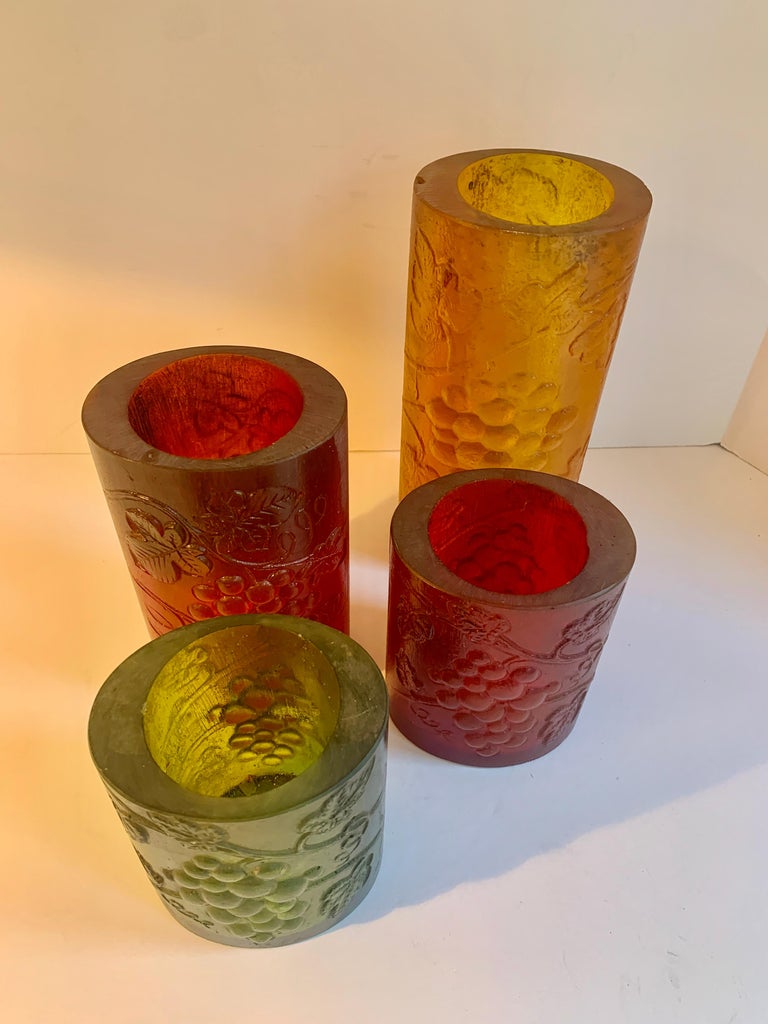 Four Sascha Brastoff Resin Candleholders For Sale at 1stDibs
