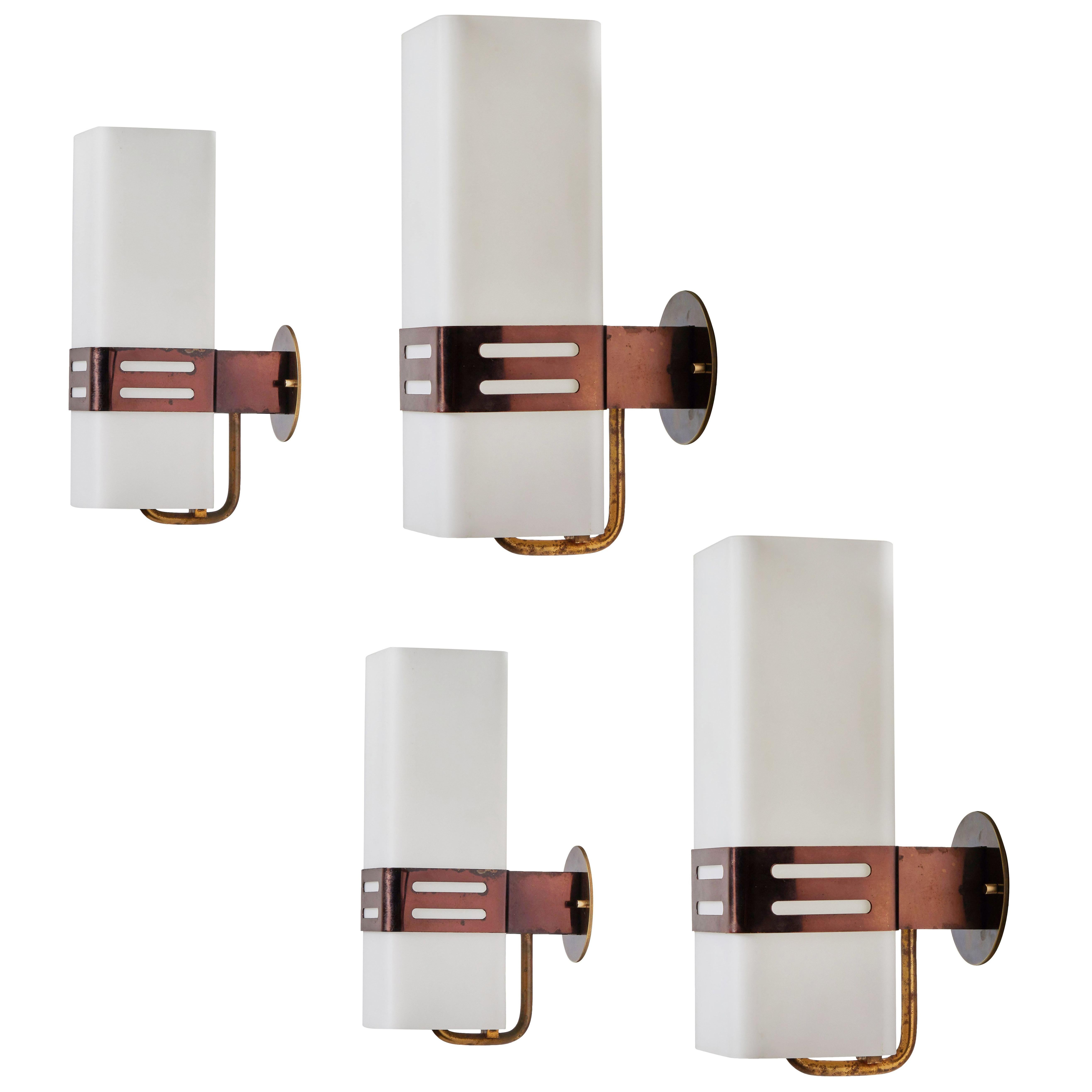 Pair of 3-Cup Sconces by Stilnovo at 1stDibs
