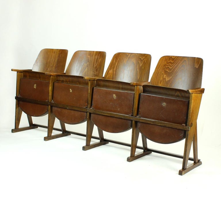 Four-Seat Cinema Bench by TON, Czechoslovakia, circa 1960 For Sale at ...