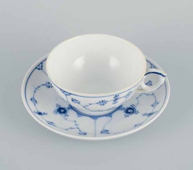 Four Sets of Royal Copenhagen Blue Fluted Plain Tea Cups and Saucers ...