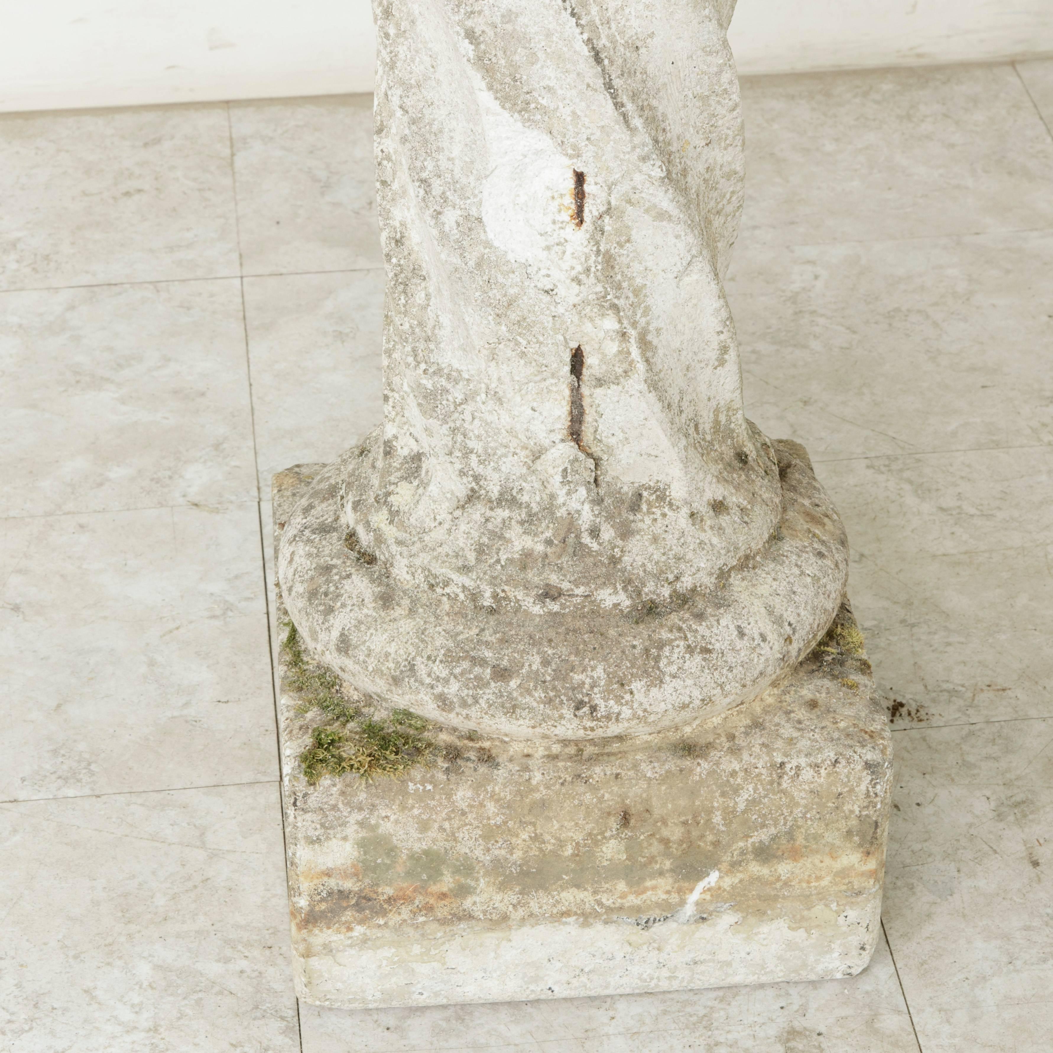 Four Cast Stone Columns or Pillars from Normandy, France, Seven Feet ...