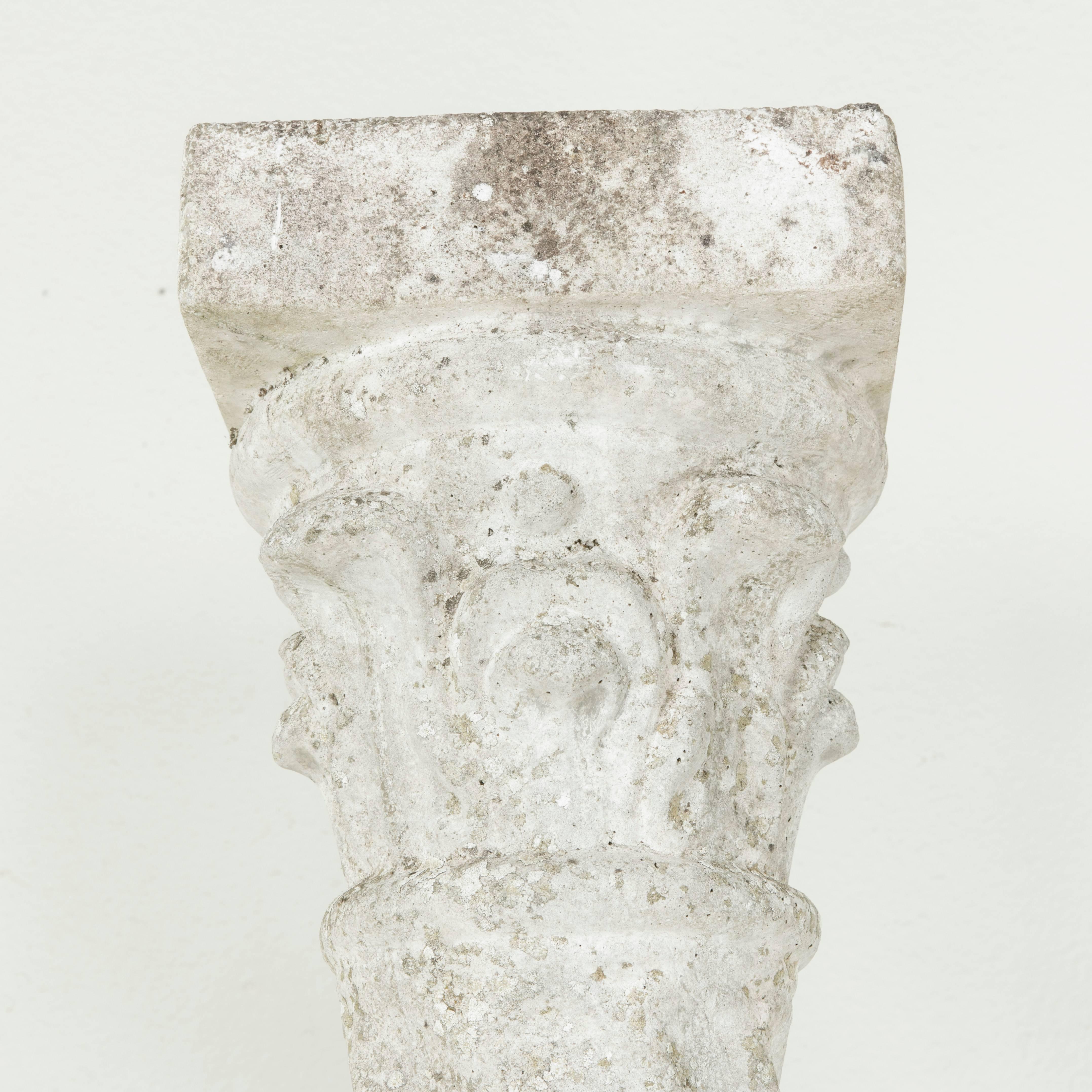 Four Cast Stone Columns or Pillars from Normandy, France, Seven Feet ...