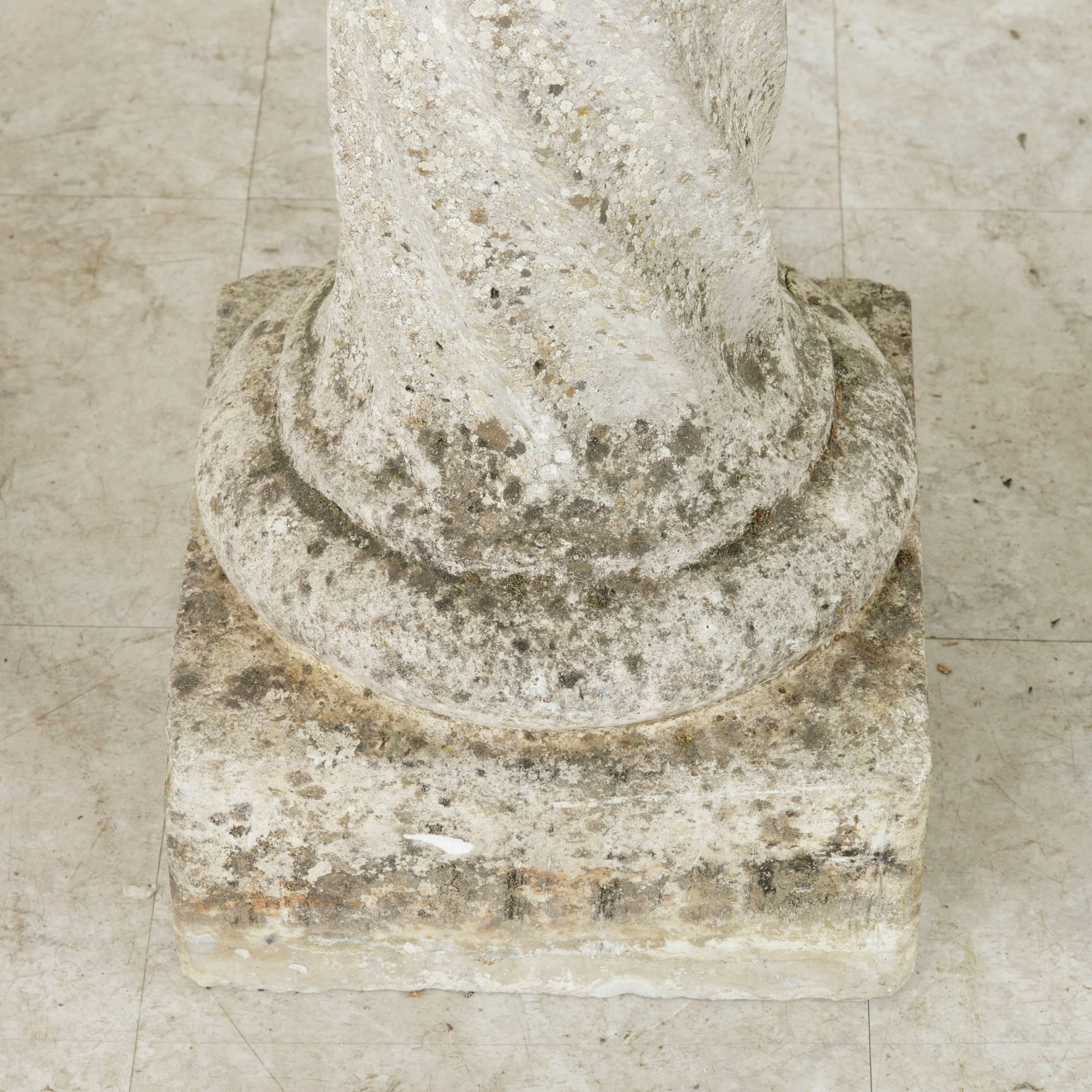 Four Cast Stone Columns or Pillars from Normandy, France, Seven Feet ...