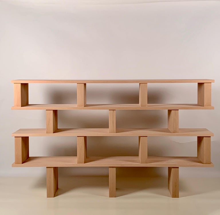 Four Shelves 'Verticale' Polished Oak Shelving Unit For Sale at 1stDibs ...