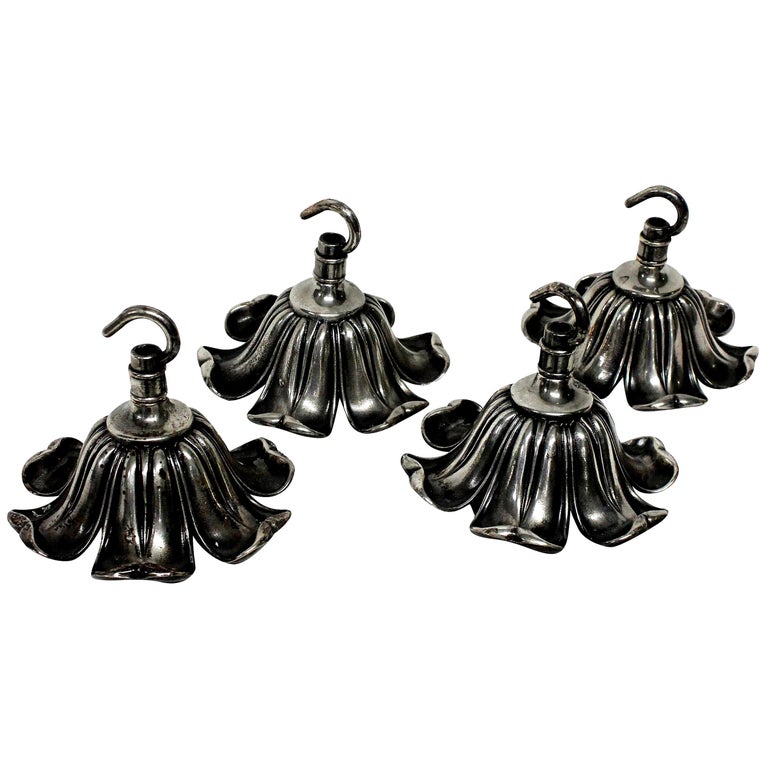 Four Silver Plated Chandelier Ceiling Plates For Sale at 1stDibs