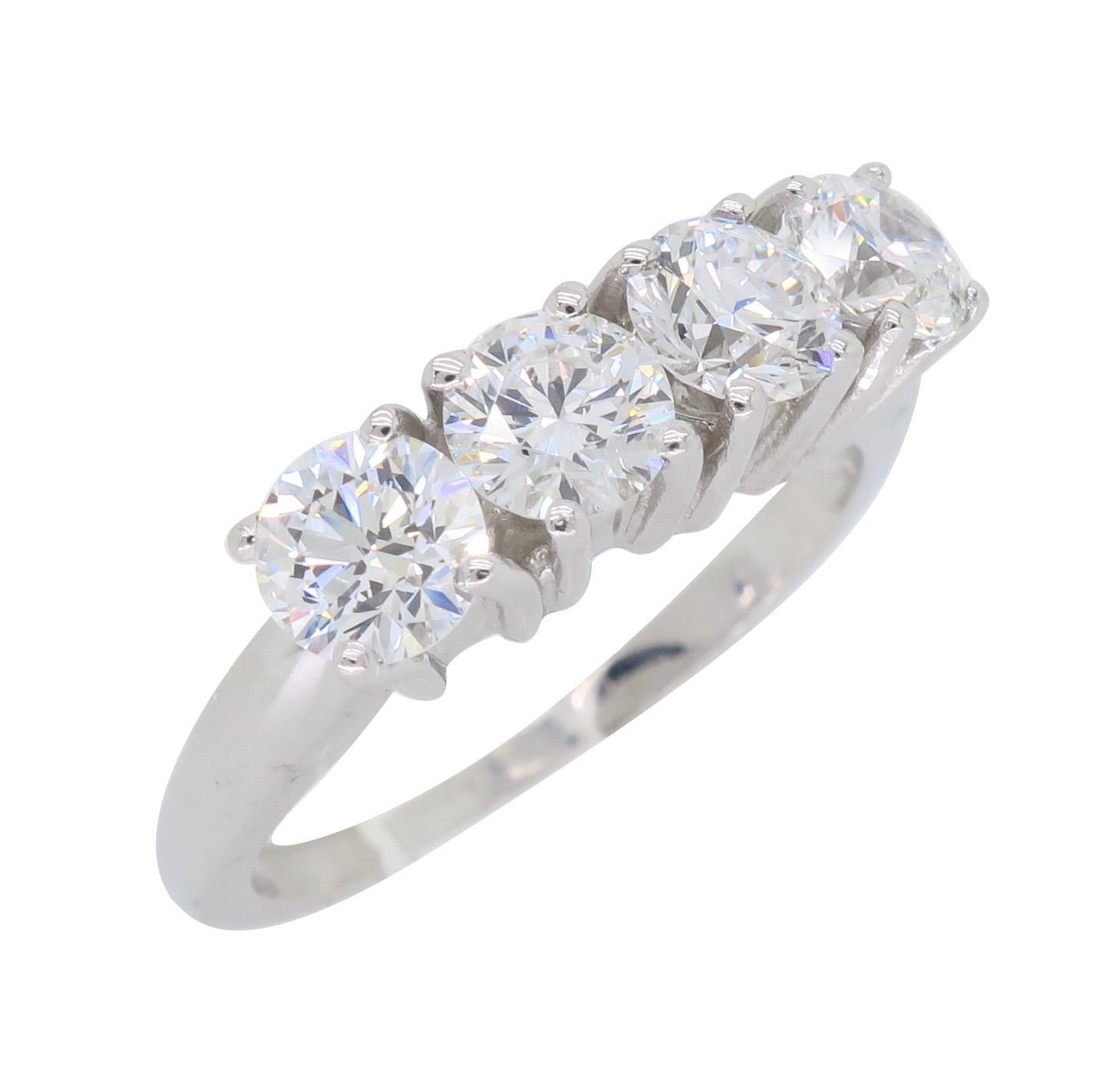 Four-Stone Diamond Anniversary Band at 1stDibs | four stone diamond ...