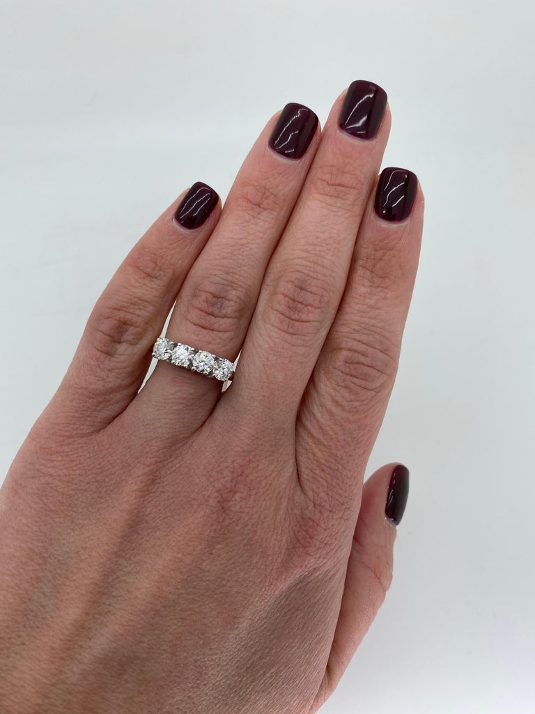 Four-Stone Diamond Anniversary Band at 1stDibs | four stone diamond ...