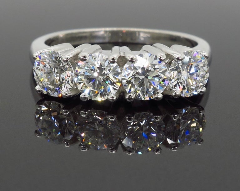 Four-Stone Diamond Anniversary Band at 1stDibs | four stone diamond ...