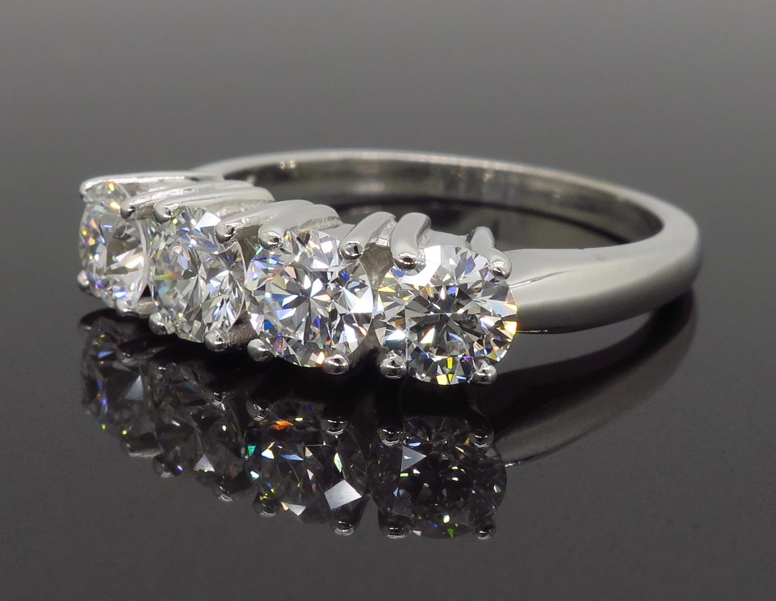 Four-Stone Diamond Anniversary Band at 1stDibs | four stone diamond ...