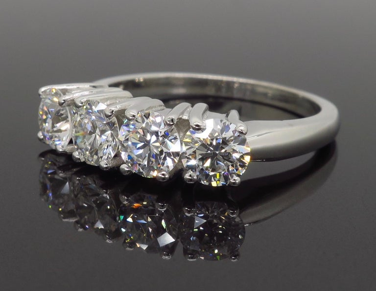 Four-Stone Diamond Anniversary Band at 1stDibs | four stone diamond ring, 3 stone diamond ...