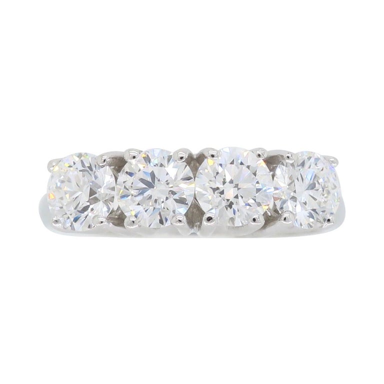 Four-Stone Diamond Anniversary Band at 1stDibs | four stone diamond ...