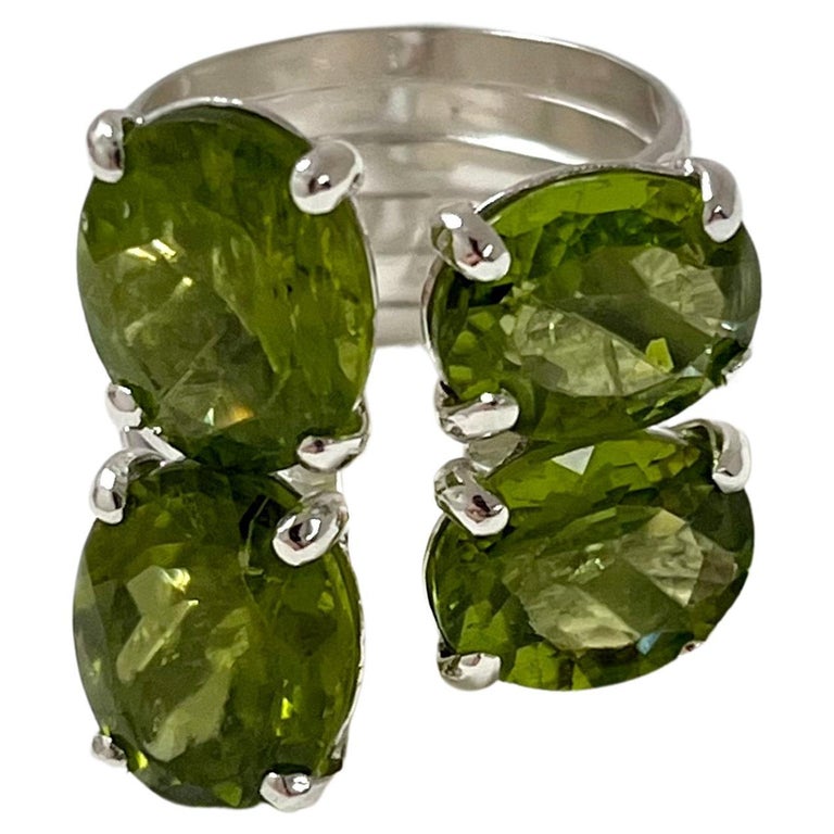 Customizable Four Stone Lucky Ring in Peridot and Sterling Silver For ...