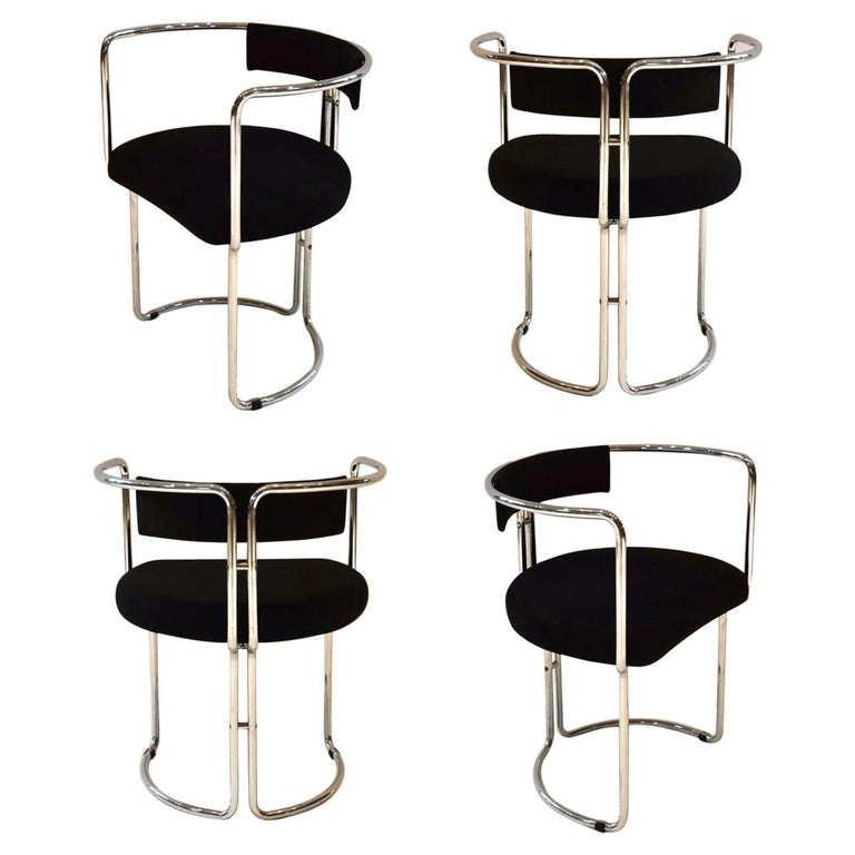 Four Tubular Metal Chairs, Italy, circa 1965 at 1stDibs