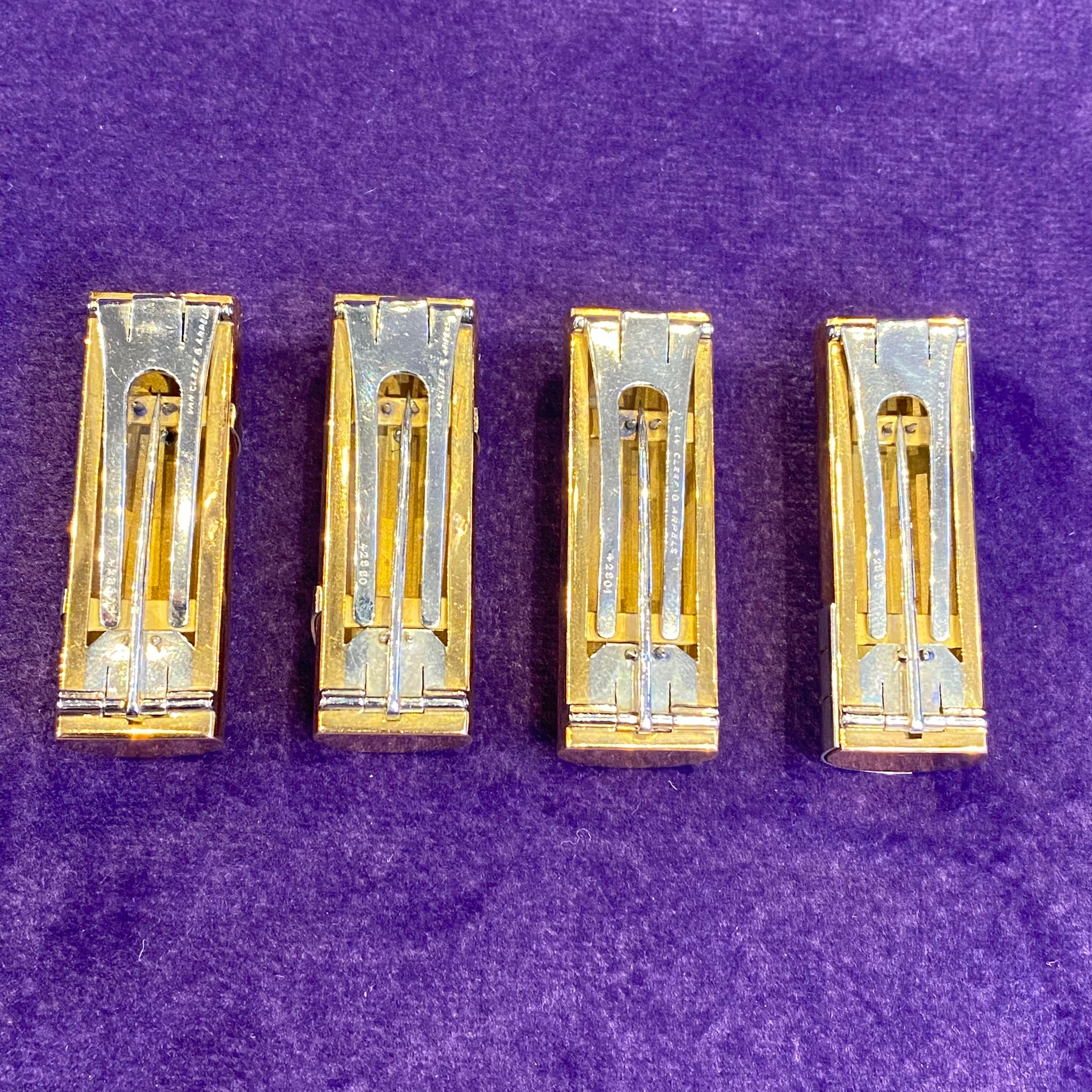 Four Van Cleef and Arpels Baton Brooches For Sale at 1stDibs