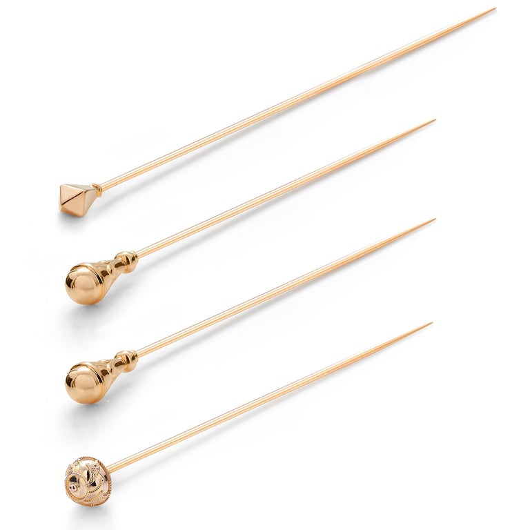 Four Victorian Antique Gold Hat Pins at 1stDibs