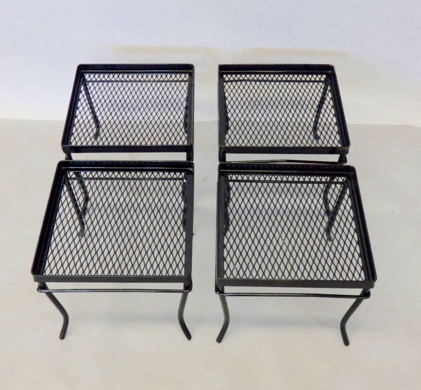 Four Woodard Wrought Iron Side Tables or Stands at 1stDibs