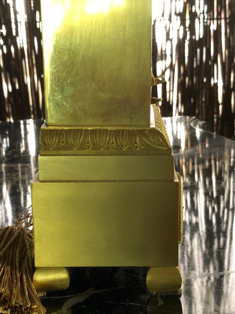 Fournier Louis XVI Mantel Clock, Gilt Bronze, Cupid Pend, Month-day ...