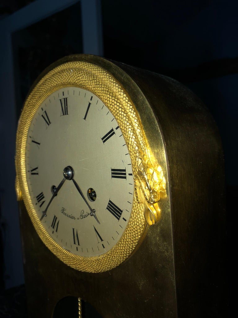 Fournier Louis XVI Mantel Clock, Gilt Bronze, Cupid Pend, Month-day ...