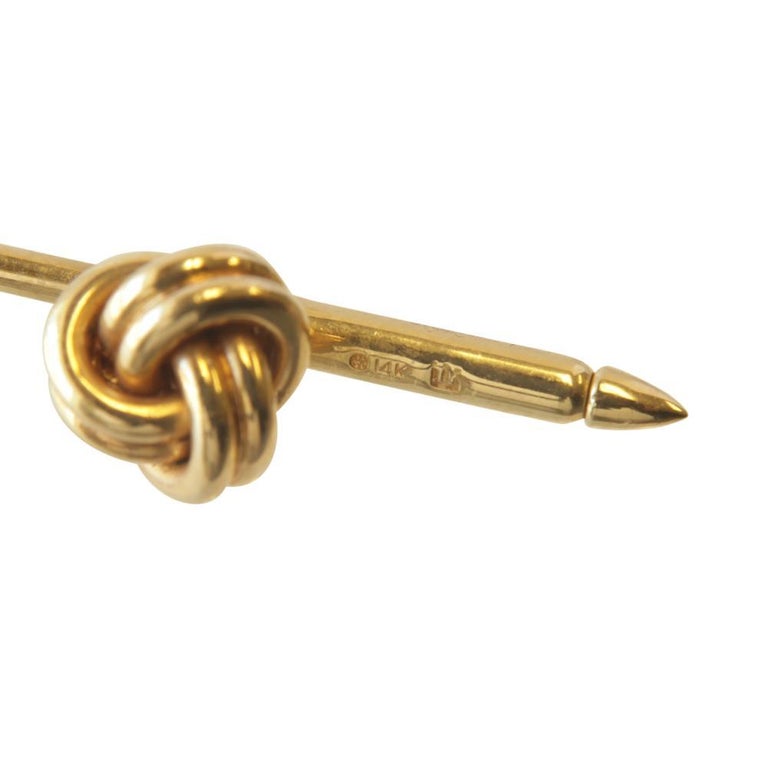 Fourteen Karat Yellow Gold Shirt Tacks in the Form of Knots at 1stDibs