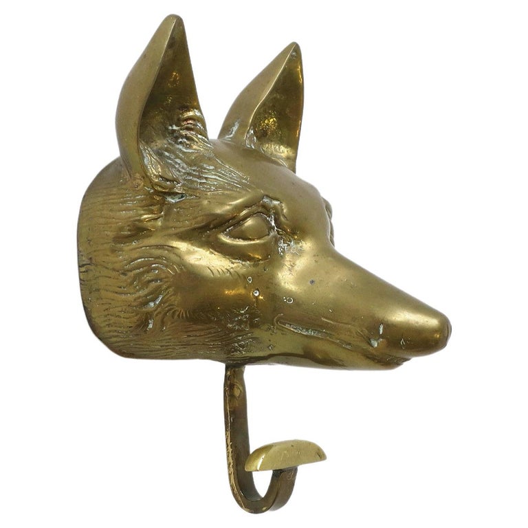 Fox Brass Wall Hook at 1stDibs