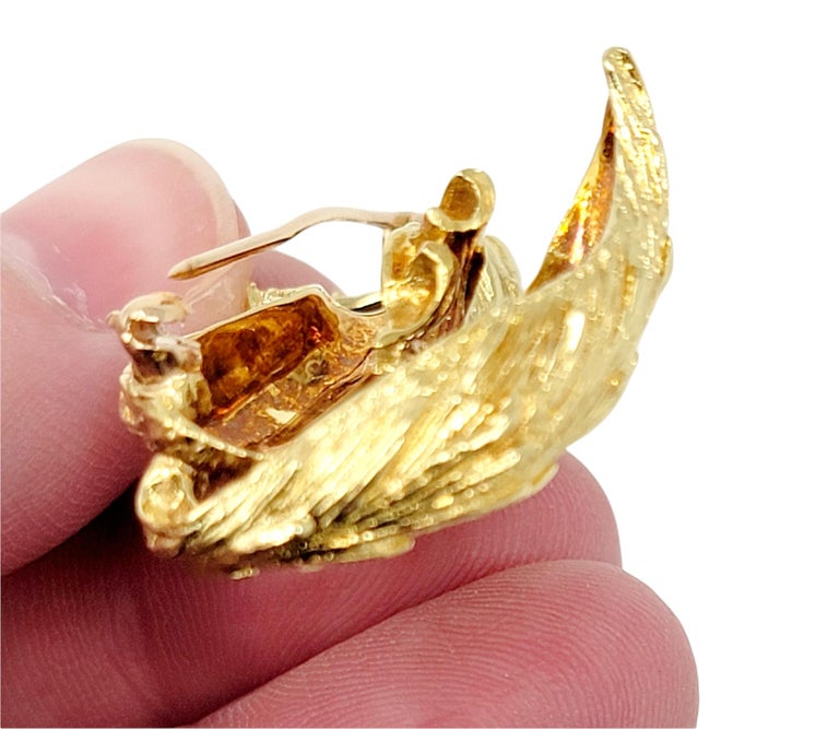 Fox Brooch in 18 Karat Yellow and White Gold with Round Diamond and ...