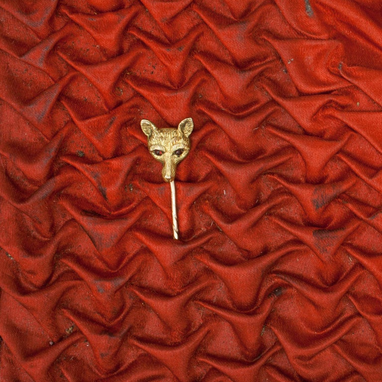 Fox Hunting Equestrian Gold Fox Mask Stick Pin For Sale at 1stDibs ...