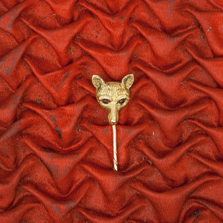 Fox Hunting Equestrian Gold Fox Mask Stick Pin For Sale at 1stDibs ...