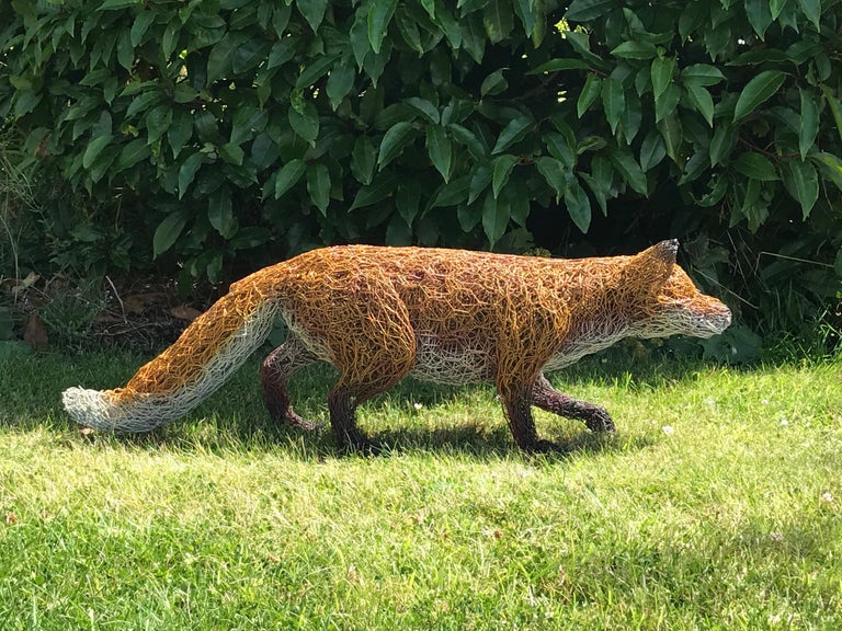 Fox Sculpture Wirework Garden `Ornament For Sale at 1stDibs