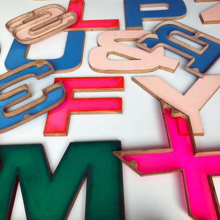 Foxy Large Vintage Letters, Pink, Neon, Shop Sign, Reclaimed at 1stDibs