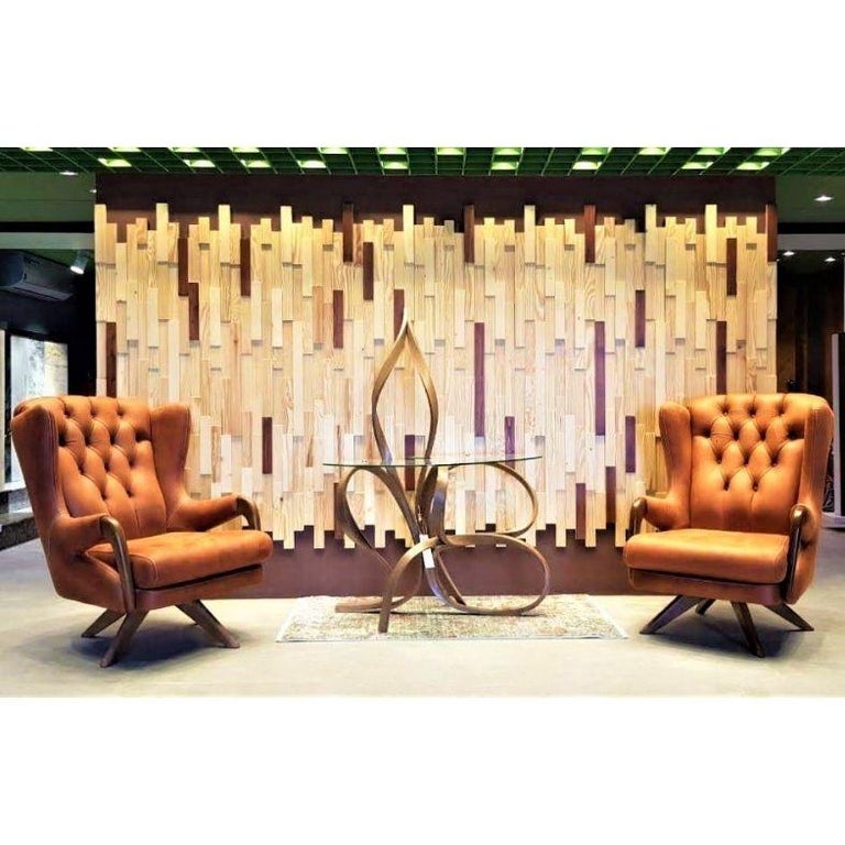 Foyer Table by Raka Studio - Bent Wood with Brass Elements and Safety ...