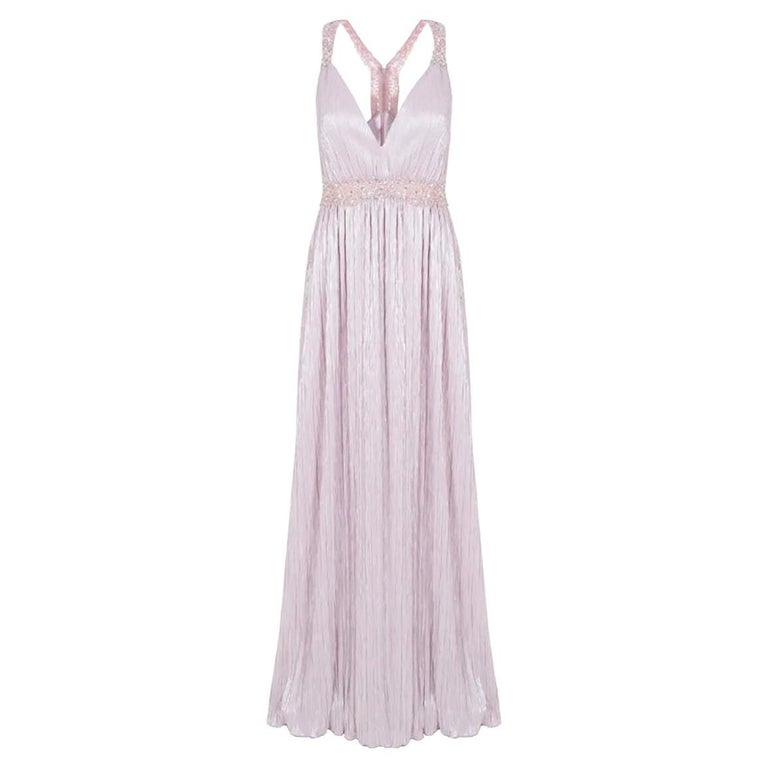 FPREVER UNIQUE PINK LONG DRESS with SLIT Sz FR 36 For Sale at 1stDibs