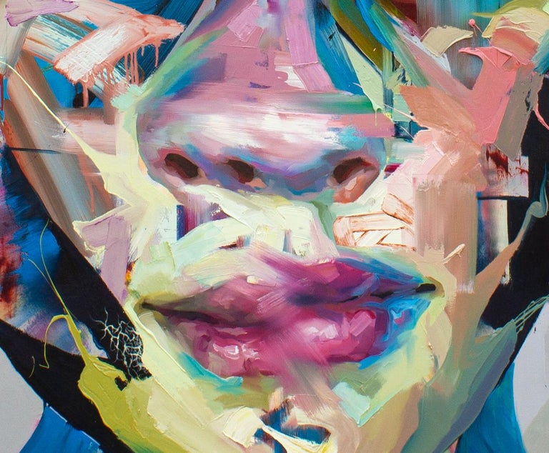 Justin Bower Abstract Oil Painting on Canvas 'Fractal Event' For Sale ...