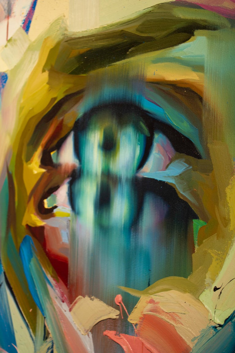 Justin Bower Abstract Oil Painting on Canvas 'Fractal Event' For Sale ...