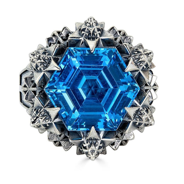 Fractal Gold Topaz Ring For Sale at 1stDibs