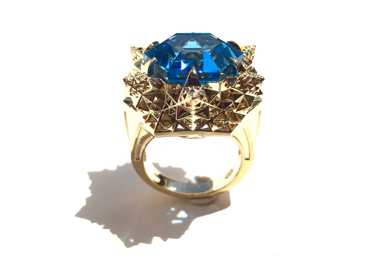 Fractal Gold Topaz Ring For Sale at 1stDibs