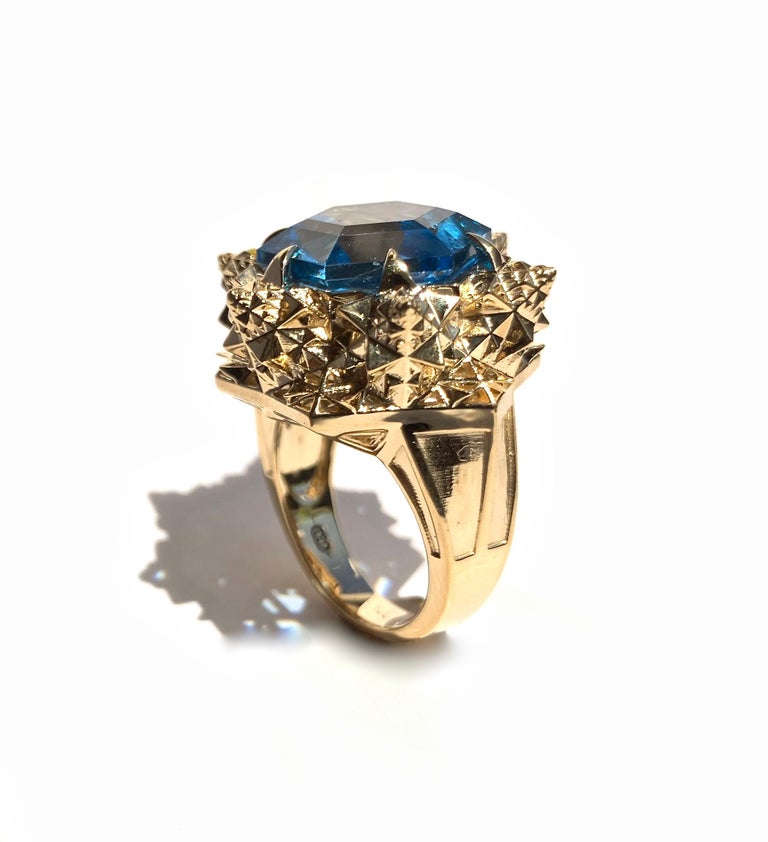 Fractal Gold Topaz Ring For Sale at 1stDibs