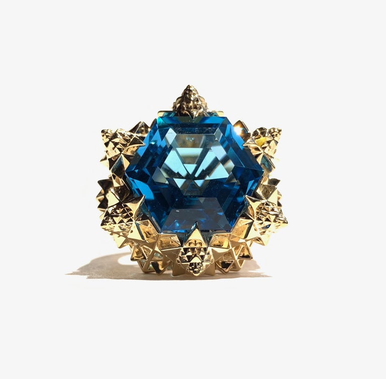 Fractal Gold Topaz Ring For Sale at 1stDibs